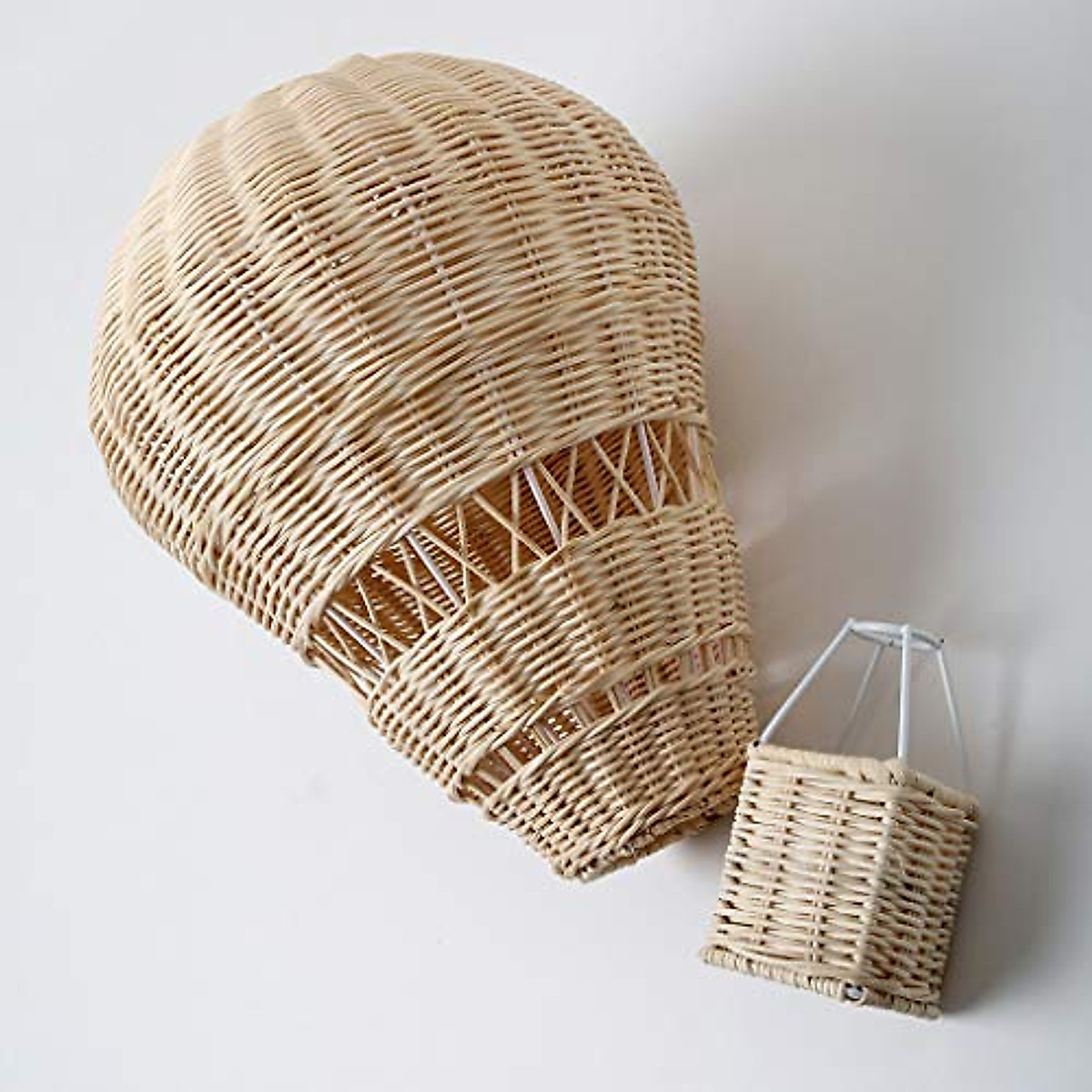xiuersty Rattan Hot Air Balloon Wall Decor Woven Wall Hanging Hot Air Balloon for Kids Room Art Photography Apartment Dorm Room Backdrop Pendant Decoration