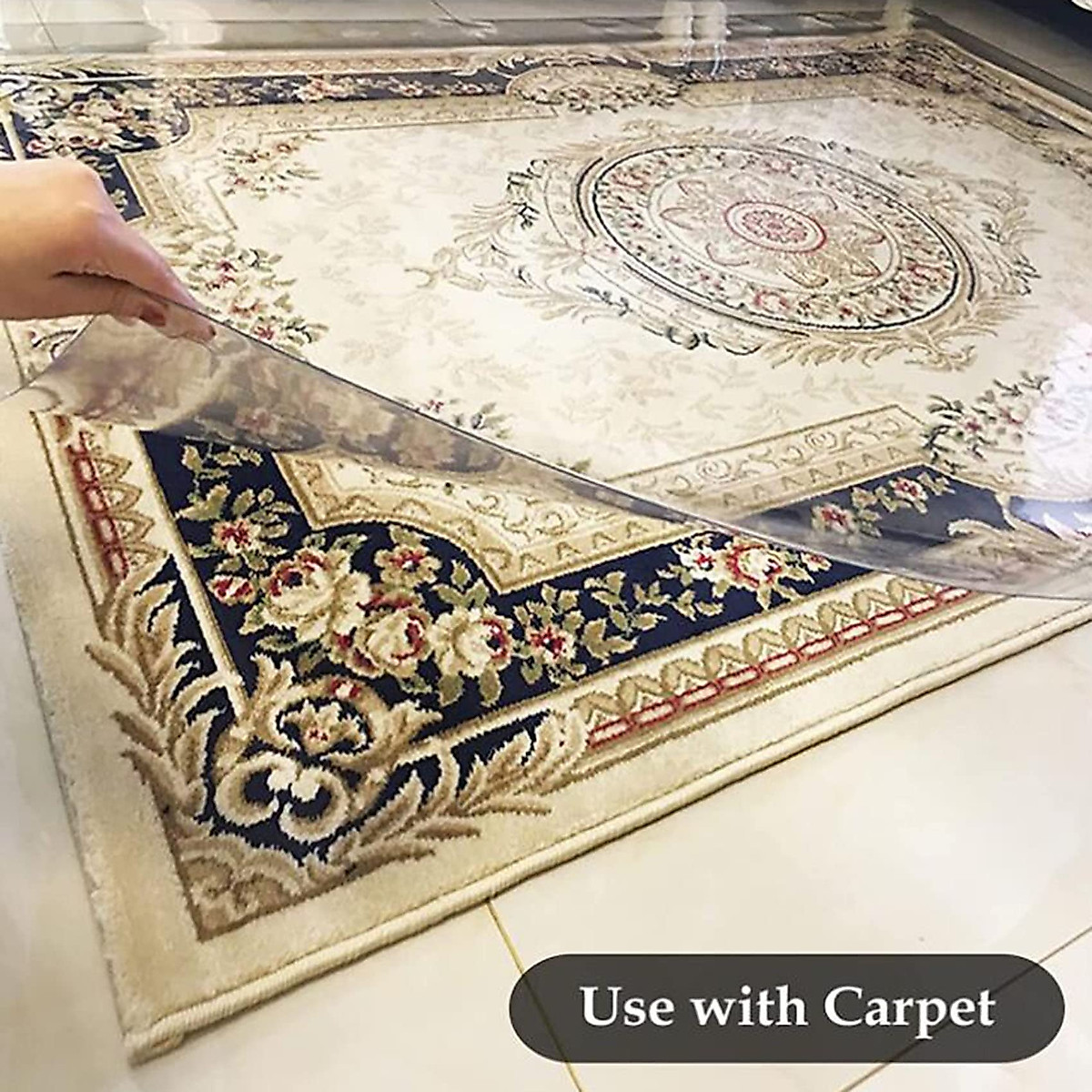 Clear PVC Desk Chair Mat Chair Mat for Floor Protection, PVC Clear Transparent, Non-Slip Floor,1.5mm,Non-Slip Office Chair Mat Desk Pads Mat,Transparent Waterproof Chair Mat for Hardwood Floor Carpet