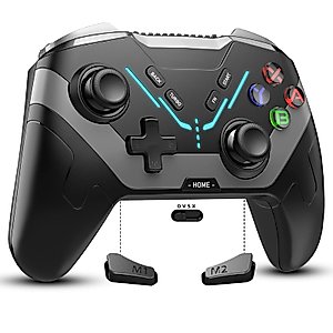 Diswoe Wireless Controller for Switch/Lite/OLED, Controller with a Mouse Touch Feeling on Back Buttons, Pro Controller with Wake-up,Programmable, Turbo Function
