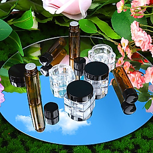 Teenitor 10pcs Small Cosmetic Containers 5Gram Makeup Containers with Lids Small Travel Containers with Lids Sample Containers for Cosmetic 5ML Essential Oil Bottles with 5 Mini Spatulas