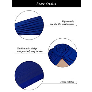 SATINIOR 9 Pieces Women Knotted Turban Hat African Turban Beanie Pre-Tied Bonnet Cap Headwrap Multicolor