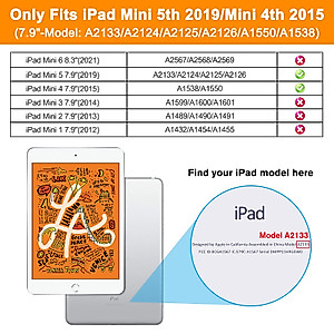 BRAECN Kid Case for iPad Mini 5/4 | Shockproof Silicone Cover with Shoulder Strap, Kickstand, Pencil Holder & Anti-Slip Grip | Compatible with iPad Mini 5th/4th Generation 7.9" - Colorful Pink