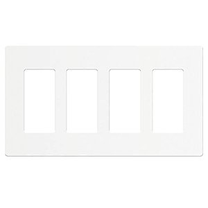 ENERLITES - SI8834-W-STICKER Screwless Decorator Wall Plates Child Safe Outlet Covers, Size 4-Gang 4.68" H x 8.30” L, Unbreakable Polycarbonate Thermoplastic, SI8834-W, Glossy, White