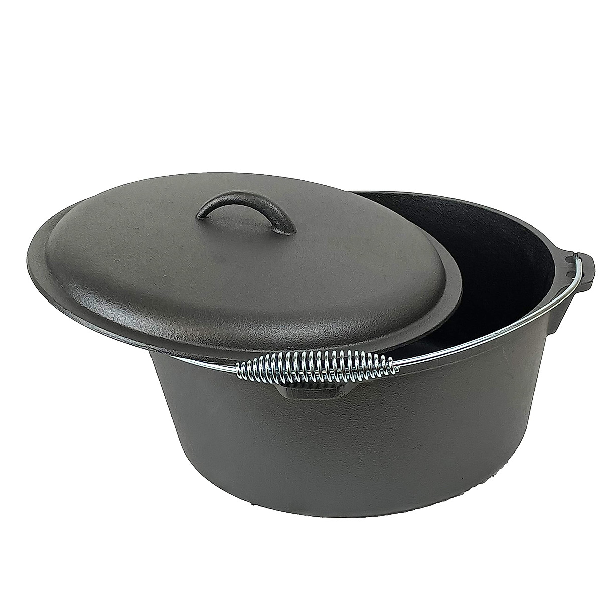 Cuisiland Pre-seasoned 4.5 Quarts Cast Iron Dome Lid Flat Bottom Dutch Oven