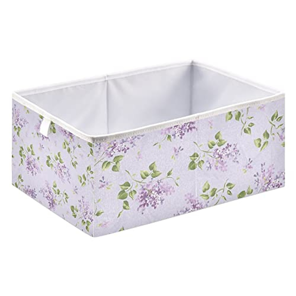 Kigai Storage Basket Flowers Pattern Foldable Storage Bin 11 X 11 X 11 Inches Cube Storage Baskets Box for Shelves Closet Laundry Nursery Bedroom Home Decor