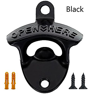 LIFULANDIAN Beer bottle openers Cast Iron wall mounted bottle opener(Set of 2With screws)