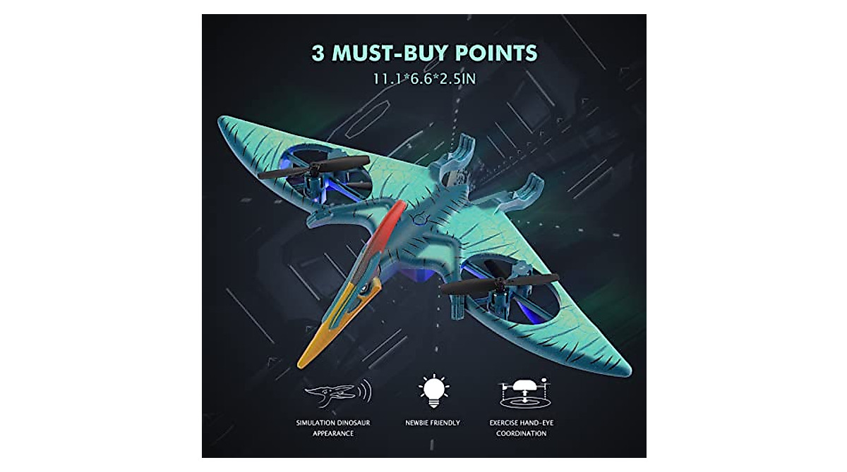 Pterosaur Dinosaur Toys Drone for Kids - Indoor Quadcopter with ...