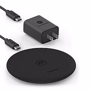 Motorola TurboPower Wireless Charger- 15W Qi Charging pad with 6.6ft Cable and AC Charger for Motorola Edge 2022, Edge+ 2022, Moto Edge Plus 2020/2022, ThinkPhone