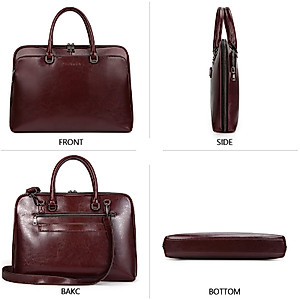 Blofinche Genuine Leather laptop Briefcase: Messenger shoulder bag 15 16 inch men macbook case women work satchel designer handbag