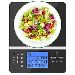 Food Scale with Nutritional Calculator Up to 999 Food & Digital Calorie Food Scale Weight Grams and Oz Smart Calorie Counter Scale for Kitchen, Diet & Weight Loss