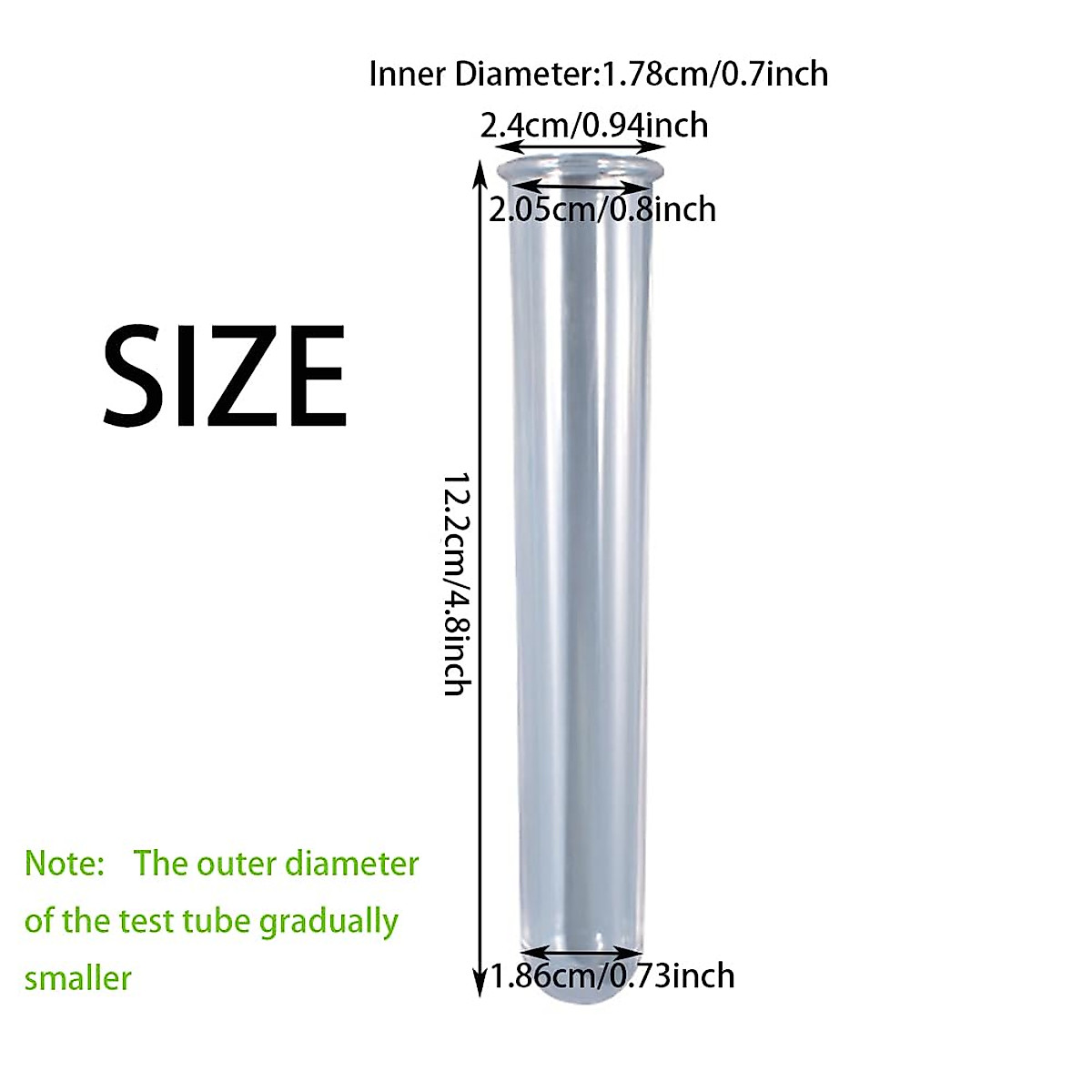 9Pcs Clear Test Tubes for Plant Propagation Station Hydroponic/Flowers for Home Office Desktop Decoration(Test Tube)