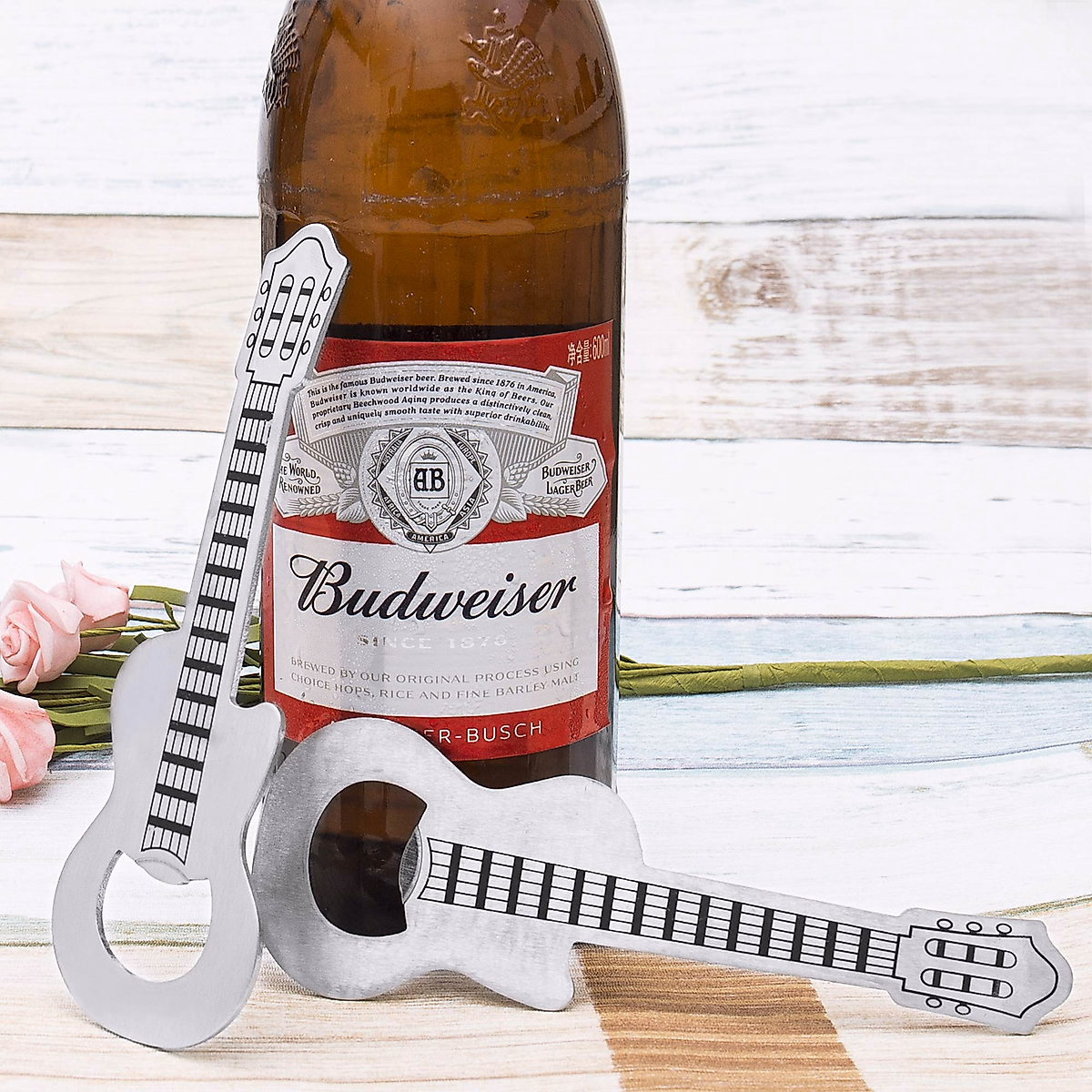 LanHong 2 Piece/Set Guitar Bottle Opener Creative Music Beer Opener, Guitar Shaped Bottle Opener for Music Guitar Lover