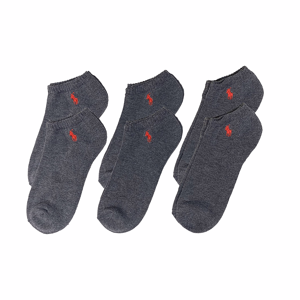 POLO RALPH LAUREN MENs NO SHOW SOCKS (SIZE 6-12 ) (GRAY)