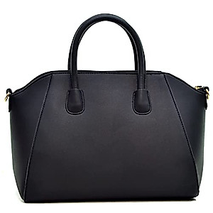 Dasein Womens Satchel Handbags Shoulder Purses Top Handle Bags (Black)