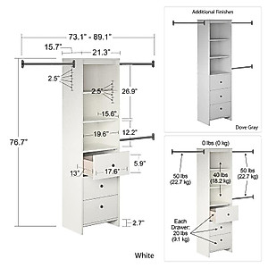 Systembuild Evolution Beckett Closet Storage Organizer, White