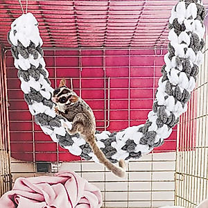 ULTECHNOVO Sugar Glider Climbing Rope Cage Bird Rope Parrot Rope Perch Bird Swing Bird Climbing Pet Swing Chinchilla Hamster Accessory Rat Ladder Bridge Parrot Swings Toy Cotton Rope The Bird