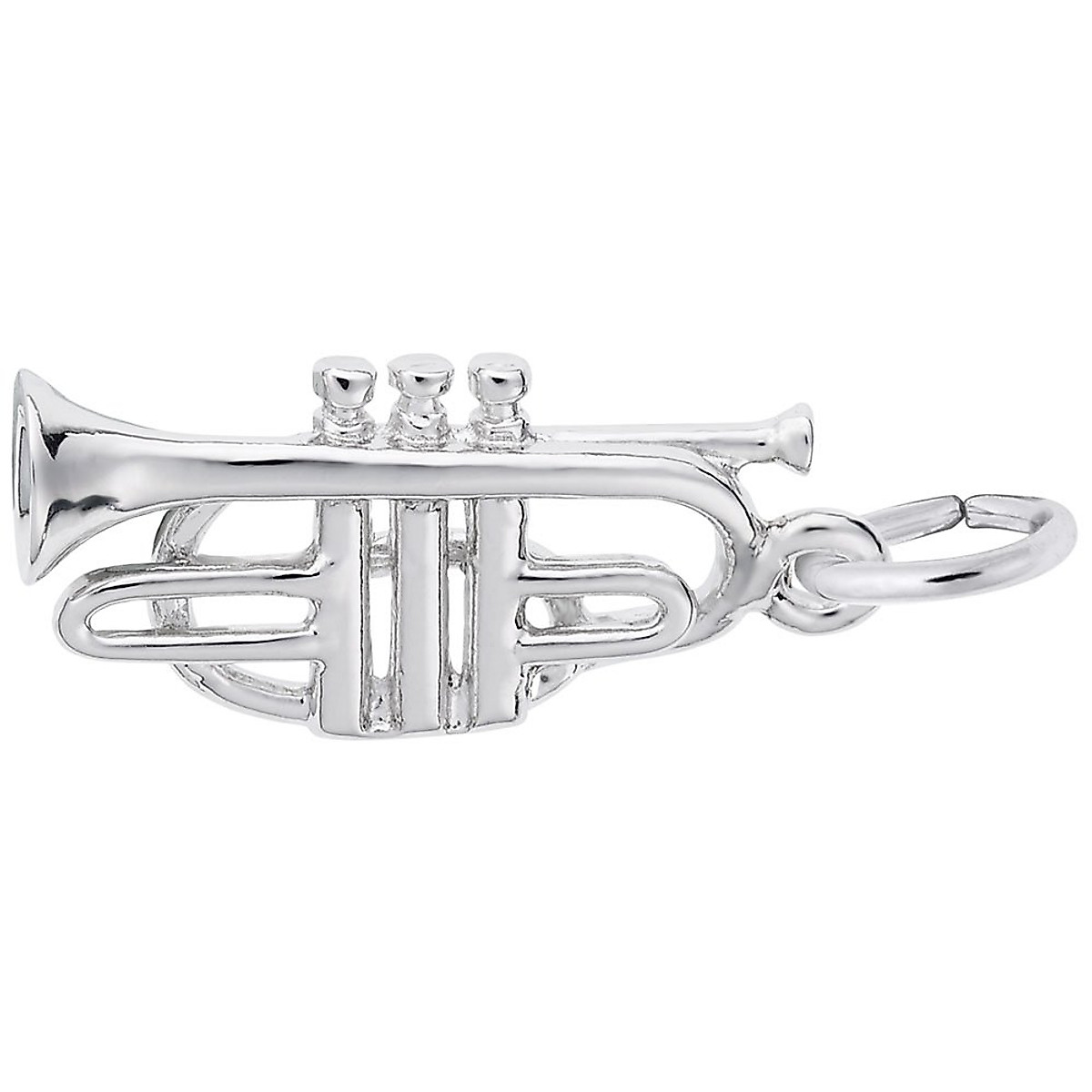 Cornet Charm in Sterling Silver, Charms for Bracelets and Necklaces