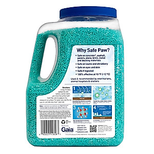 Safe Paw Ice Melt - Pet & Kid Friendly, Salt-Free & Chloride-Free, Safe for Concrete, Driveways & Sidewalks | Long-Lasting & Fast- Snow & Ice Melter for Winter Use - 3X Longer Effect