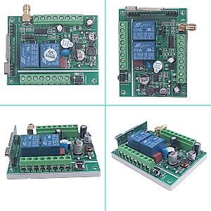 12V 24V 36V 2CH Universal Garage Door Remote Switch 433Mhz Wide Range Motor Forward and Reverse, 2 Channel Wireless Switch Garage Door keypad Universal Wireless (2X Control 433MHz)