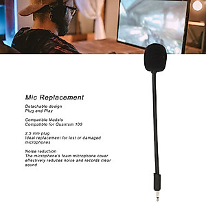 Game Mic Replacement for 100, Noise Cancelling Sponge Adjustable Microphone Arm, 2.5mm Detachable Game Boom Microphone for Gaming Headsets