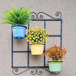 Camlinbo 15 Bundle Artificial Flowers Outdoor Spring Summer Decorations Artificial Boston Fern UV Resistant Fake Plants Faux Plastic Flowers for Home Garden Outside Porch Decor Hanging Planters(Mixed)