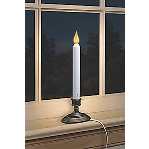 Xodus Innovations FPC1370A 11 Inch Electric Plug-in Flameless Window Candle with Tilt to Change Flame Color and Dusk to Dawn Light Sensor Timer, Antique Bronze/Black