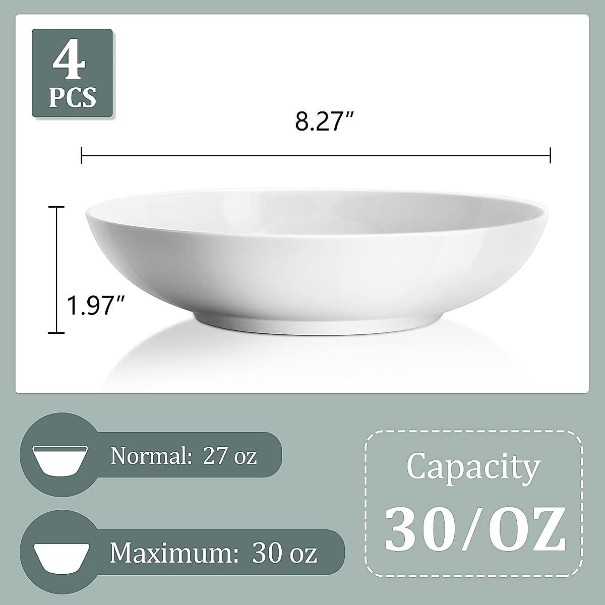 Yedio Pasta Bowls and Porcelain Bowls Set Bundle
