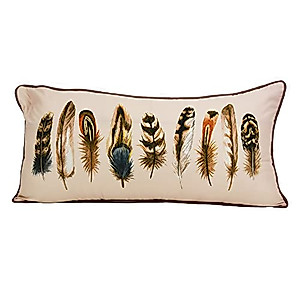 Donna Sharp Throw Pillow - Mojave Red Southwest Decorative Throw Pillow with Feather Pattern - Rectangle