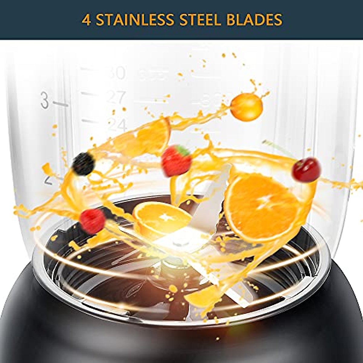 Bear Blender, 700W Smoothie Countertop Blender with 40oz Blender Cup for Shakes and Smoothies, 3-Speed for Crushing Ice, Puree and Frozen Fruit with Autonomous Clean
