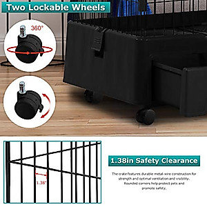 Cat Cage Playpen Kennel Crate 52.3 Inchs Height Cat House Cat Litter Box and Storage Case in One Pet Enclosure with 2 Front Doors 2 Ramp Ladders 2 Resting Platforms Beds Tray Hammock Cage for Cats
