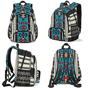 Pardick Ethnic Aztec School Backpacks for Girls Boys Teens Students - Aztec Print College Schoolbag Book Bag - Water Resistant Travel Backpacks for Women Men