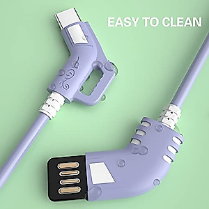 BGNTBUK Fast Charging Cord Type C to Type C 1m 3A Silicone Data Cable Mobile Phone Color Fast Charging Line Liquid Soft Plastic Flash Charging Cable 6ft Cable