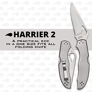 Spyderco Harrier 2 Knife with 3.39" 8Cr13MoV Steel Blade and Durable Stainless Steel Handle - PlainEdge - BY01P2