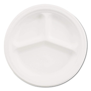 Chinet VENTURE-CT Paper Dinnerware- Plate- 10-1/2quot; Diameter- White- 500/Carton