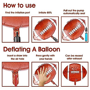 10 PCS Sports Themed Balloons, 18inch Aluminum Foil Sport Party Balloons Baseball Football Balloons Sports Themed Birthday Party Supplies for Boy Baby Shower Party Decoration（contains ribbon）