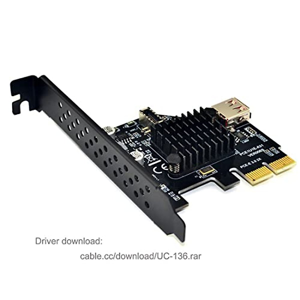 ChenYang 2 Port USB 2.0 ＆ USB 3.1 Gen 2 Type-E Front Panel Socket to PCI-E 2X PCI Express Expansion Card Adapter