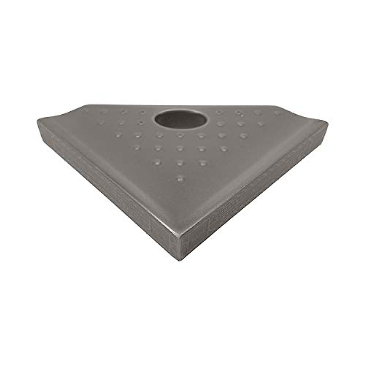 Questech Décor 8 Inch Corner Shower Shelf and 5 Inch Shower Caddy Foot Rest, Geo Flatback Wall Mounted Bathroom Shower Organizer, Brushed Nickel Finish