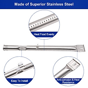 Aibabcue Grill Replacement Parts for Charbroil 463436215, 463436214, 463436213, 467300115, 463234413, 461334813, 466436213 Grill Model, Heat Plate Burner Cover, Grill Burner, Carryover Tube, Igniter