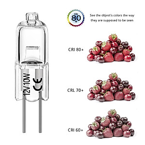 AHEVO G4 Halogen T3 10 Watt 140lm G4 Bi-Pin Bulb AC/DC12 Volt for Under Cabinet Puck Light, Chandeliers, Track Lighting, 10W 12V Warm White 2700K (10 Pack)