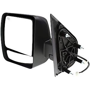 Kool Vue Driver Side Power Heated Mirror for Nissan NV2500 NV3500 NV1500 2012-2021 Manual Fold With Spotter Glass; Without Signal Light Chrome