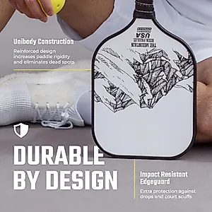 Pickleball Paddles Set of 2 | Lightweight & Powerful | Durable Unibody Construction | Textured Carbon Surface & Honeycomb Core | Pickleball Set Includes 4 Pickleballs, & Carry Case | USAPA Approved