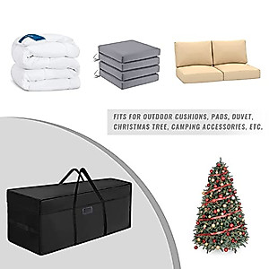 PATERIC Outdoor Cushion Bag 48 Inch Large Patio Cushion Storage Bag for Outdoor Furniture Waterproof Garden Pillow Seat Pads Protective Cover