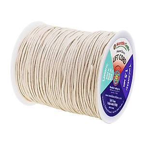 Mandala Crafts Strings Lift Cords - Roman Shades Cord Egg Shell 1.5mm Nylon Cord - 109 Yds Braided Nylon String