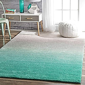 nuLOOM Handmade Ombre Shag Area Rug, 5x8, Turquoise