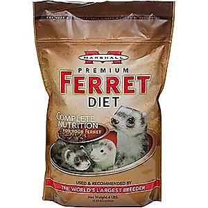 Marshall Premium Ferret Diet Food, 4 Pound, 2 Pack