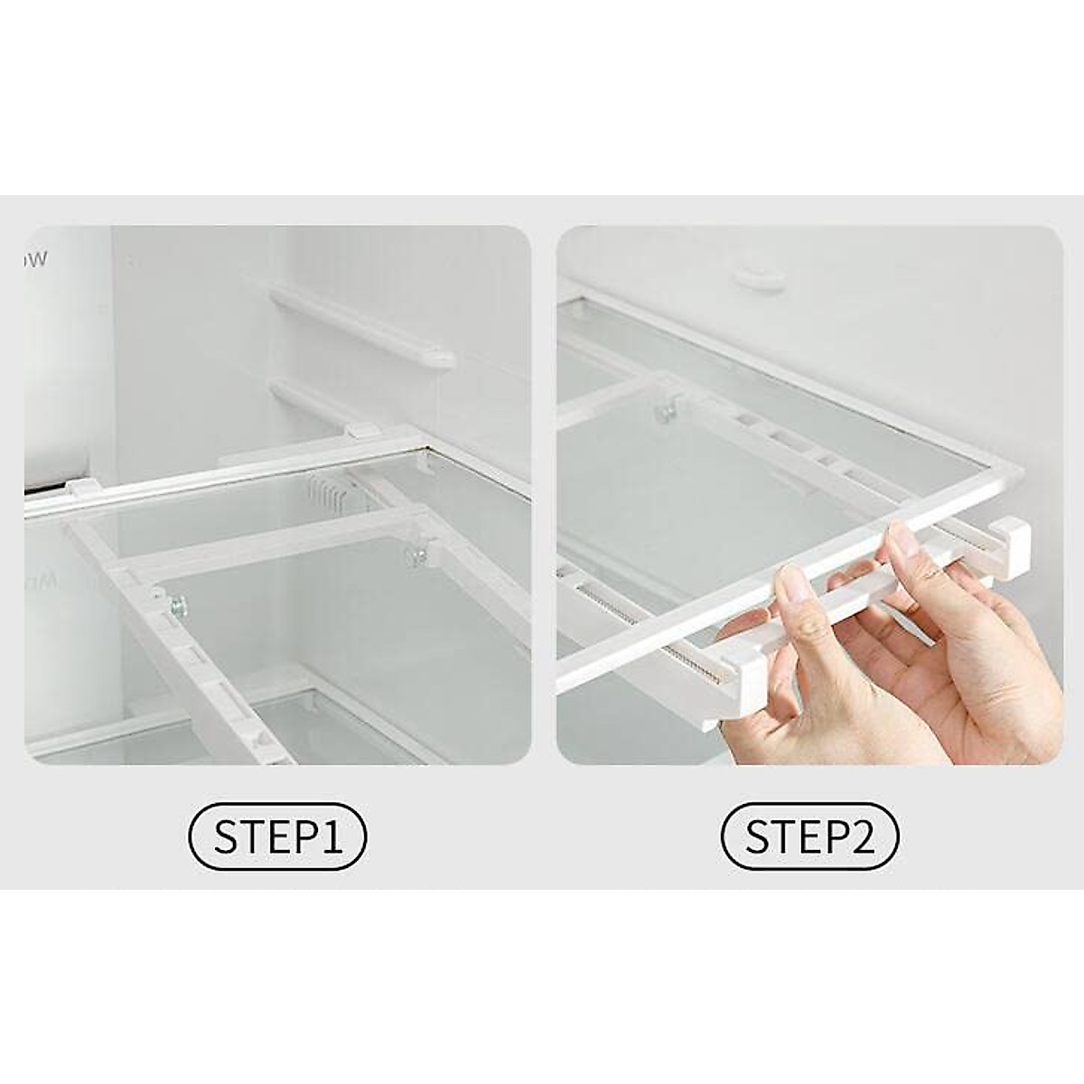 Allpdesky Refrigerator Eggs Storage Box Plastic Food Storage Container Pull-out Drawer Holder Kitchen Fridge Fresh-Keeping Organizer Shelf