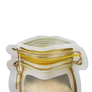 Mason Jar Bags Yellow, 40 Pcs Reusable Airtight Seal Food Storage Bags Leak-Proof Saver Bags for Travel Camping, 8 OZ