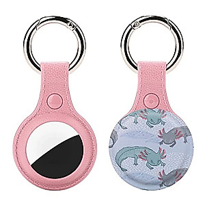 Mexican Axolotls on Sea Printed TPU Case for AirTag with Keychain Protective Air Tag Holder Cover Accessory