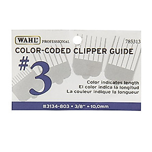 Wahl Professional #3 Color Coded Guide Comb Attachment 3/8" (10.0mm) –3134-803 - Great for Professional Stylists and Barbers - Blue