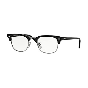 Ray-Ban Unisex 5154 Clubmaster Eyeglasses Shiny Black 49mm